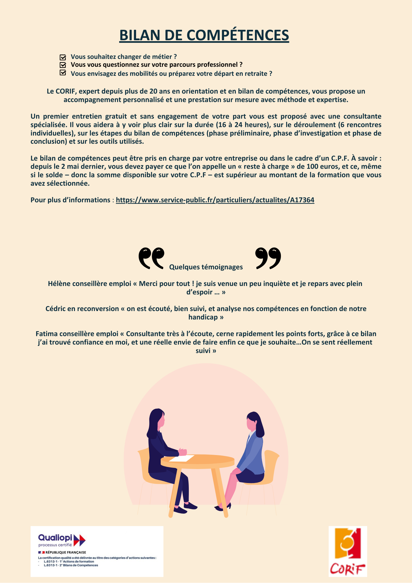 Bilan de compétences | Corif